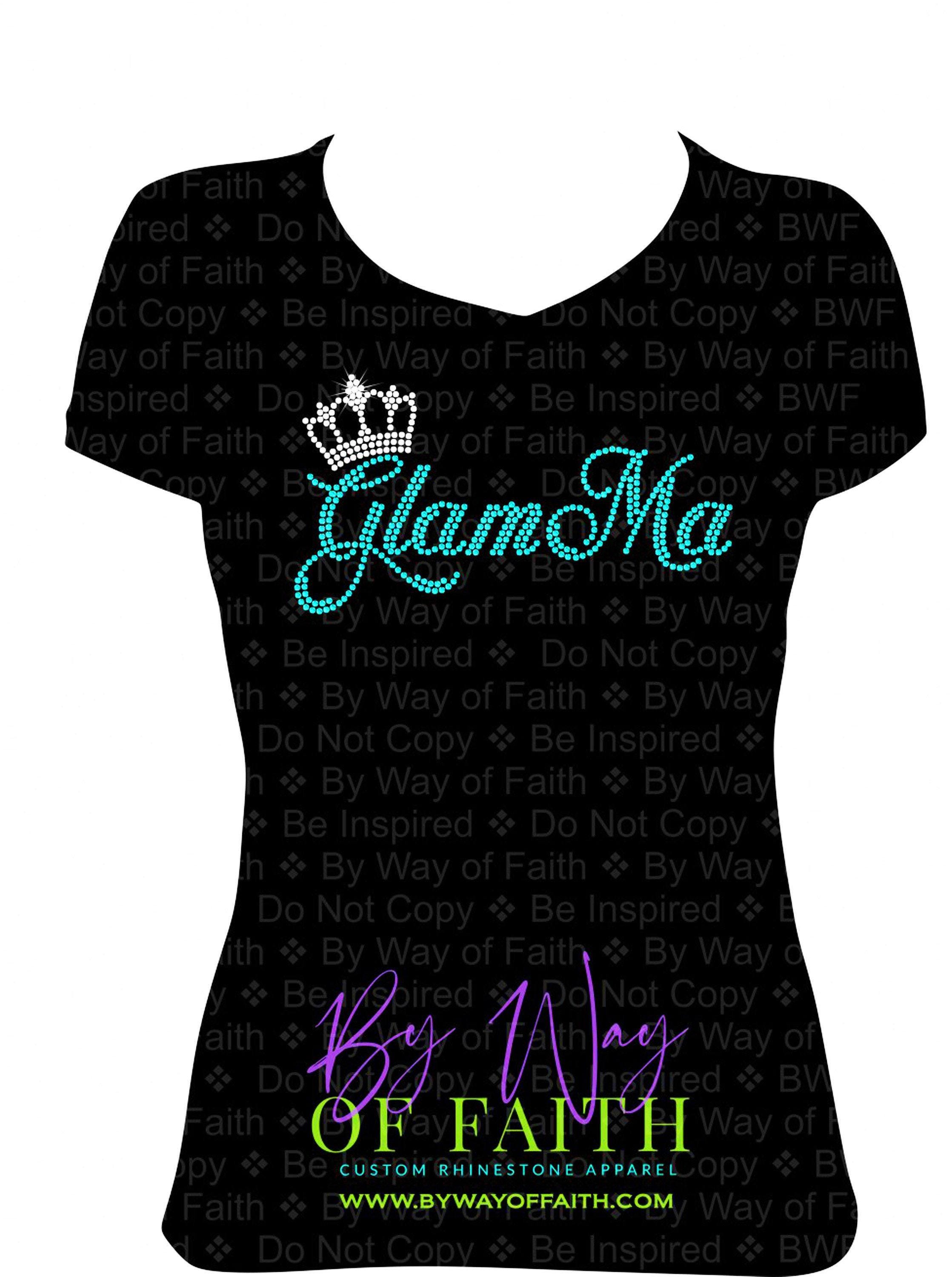 Glamma and Crown Bling Rhinestone Shirt, Glam-ma, I'm the Grandma ...
