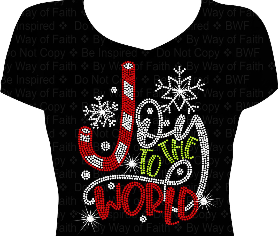 Joy to the World Bling Rhinestone Shirt, Santa Baby, Gifts for Her ...