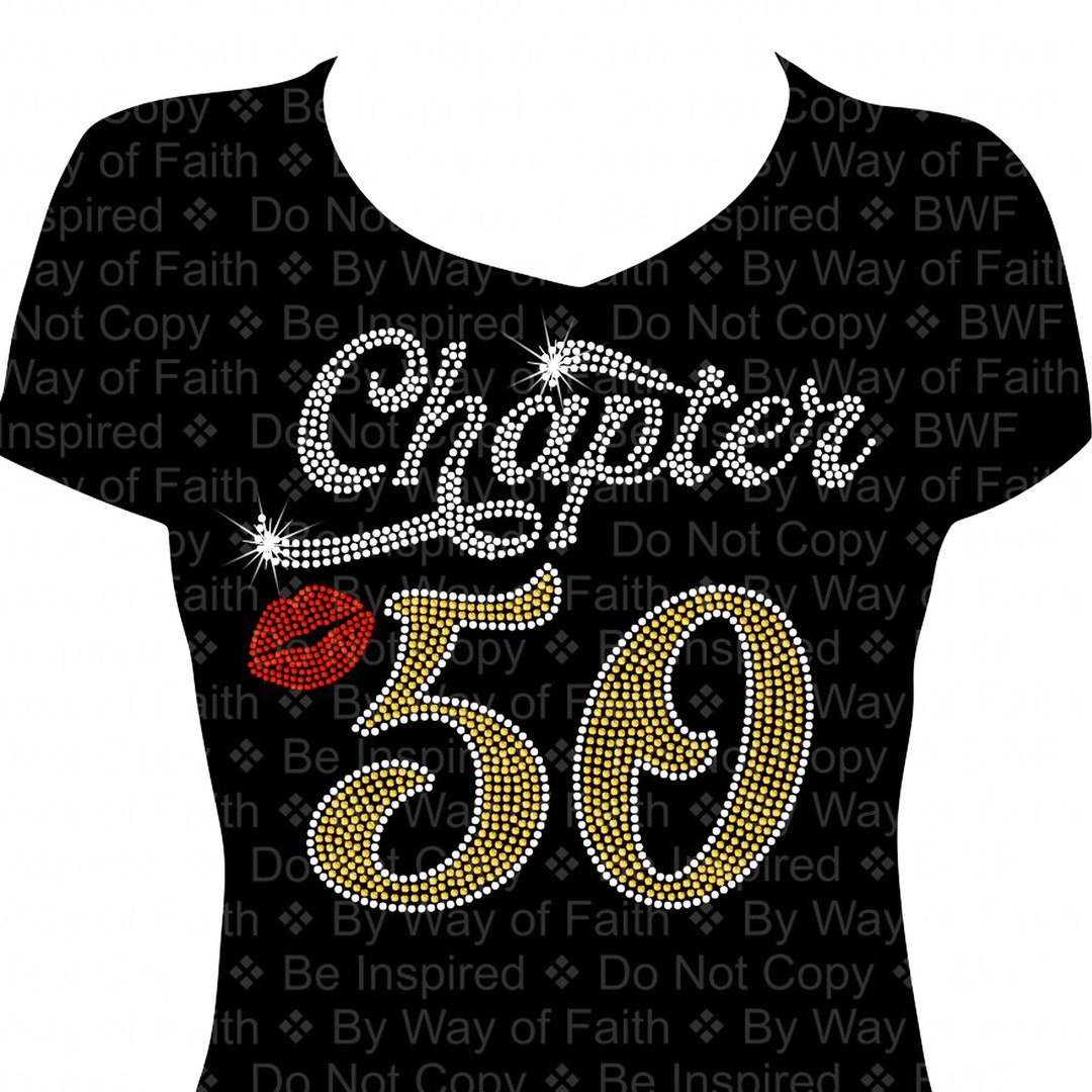 CHAPTER 50 Bling Rhinestone Shirt Chapter 40 30 20 Etc. - Etsy
