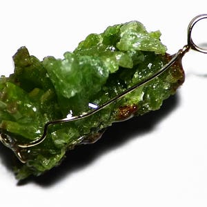 Gold Raw Pyromorphite Crystal Cluster Necklace, Real Pyromorphite ...