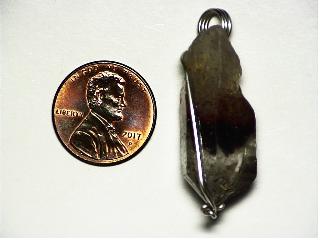 Red Phantom Quartz Crystal Pendant in Sterling Silver 30 Ct - Etsy