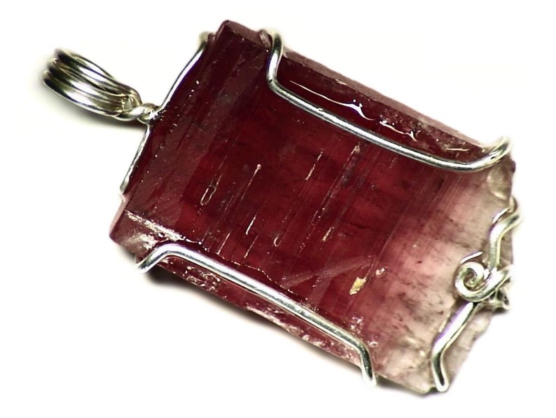 Pink Tourmaline Crystal Slice Pendant 27.7 Ct Raw Crystal | Etsy