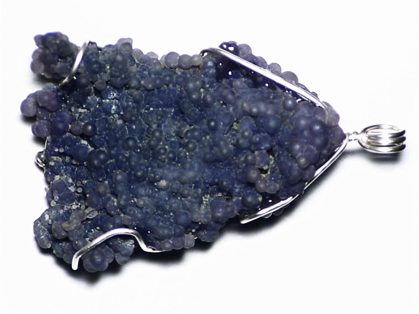 Large Grape Agate Pendant in Sterling Silver, Mens Agate Wire Wrap ...