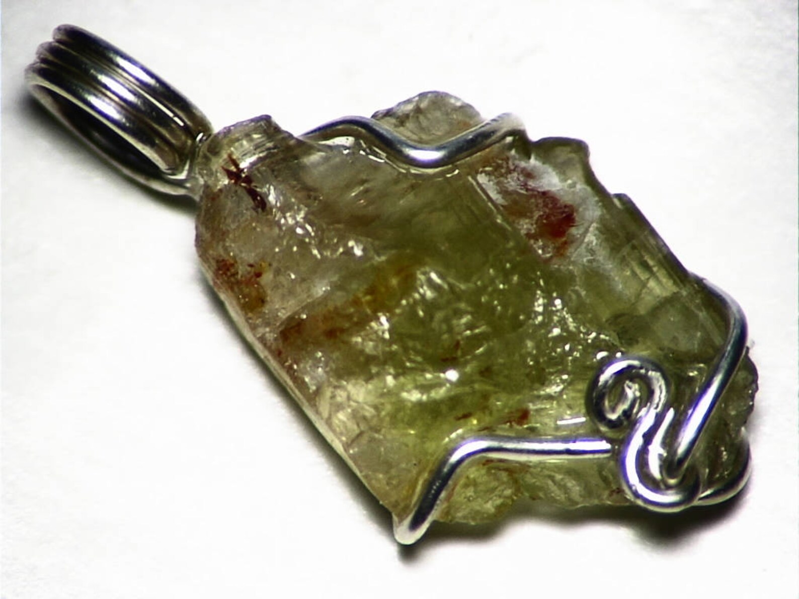 Light Green Yellow Tourmaline Crystal Pendant 8.5 Ct - Etsy