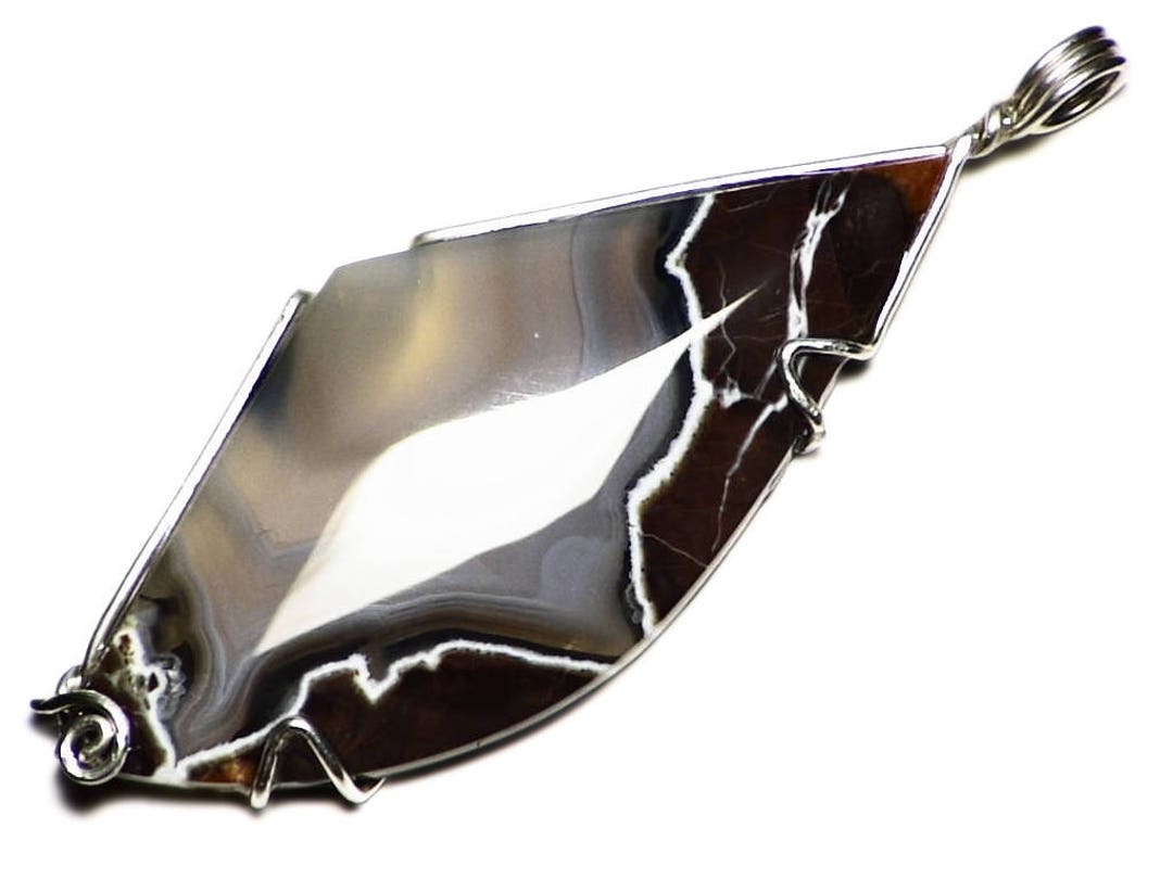 Thunder Egg Agate Pendant in Sterling Silver, Rock Hound State Park ...