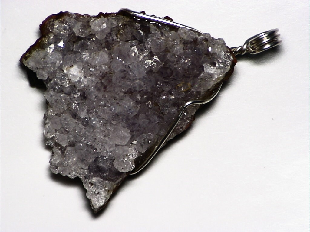 Raw Quartz Crystal Cluster Rock Crystal Plate Pendant Druzy | Etsy