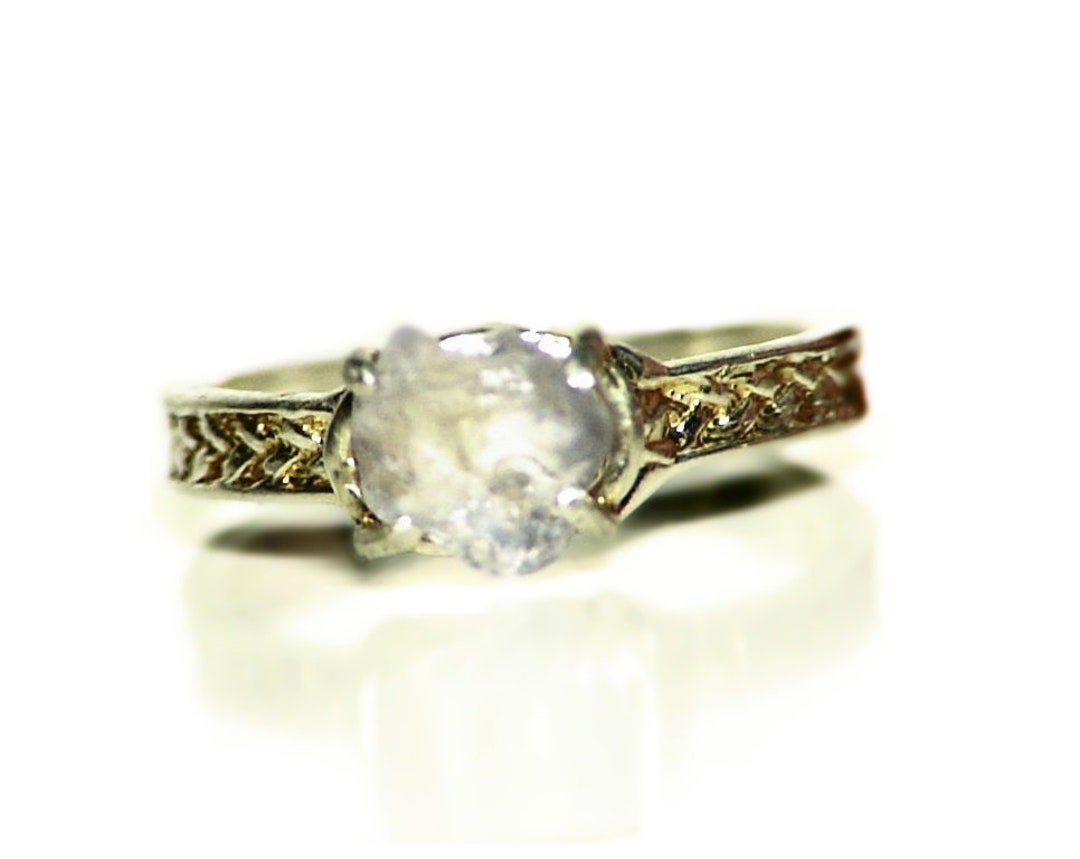 Light Blue Crystal Ring in Sterling Silver (1.14 Ct) Size 6 1/2 Ring ...