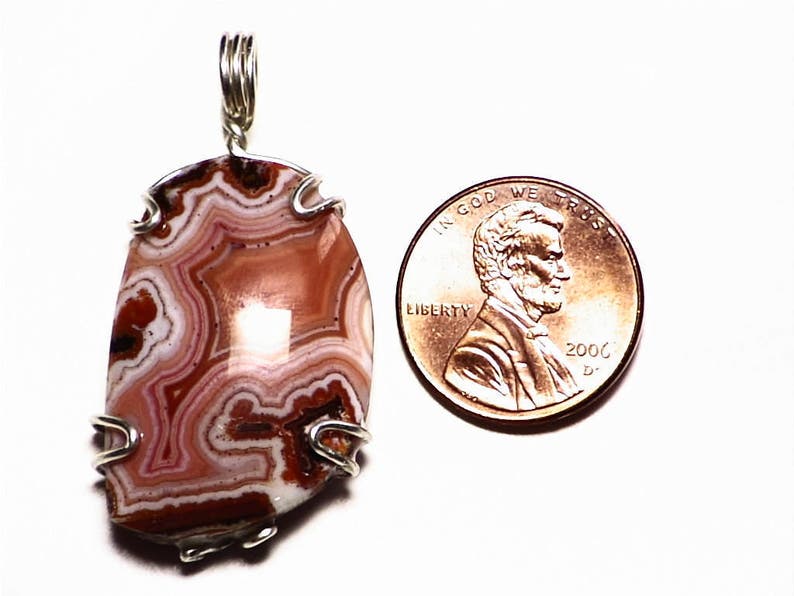 Pink Agate Necklace Undyed Agate Natural Orange Agate - Etsy