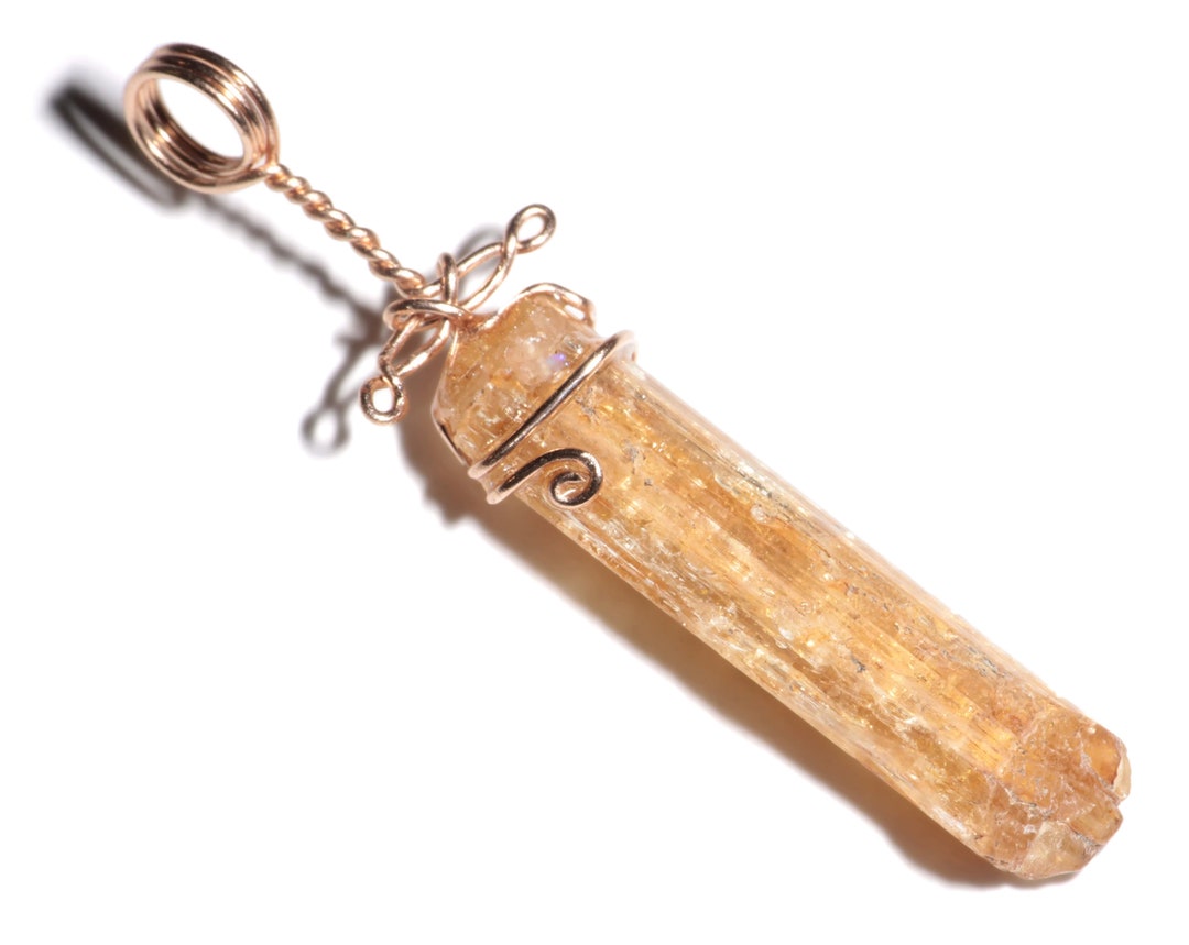 Gold Raw Topaz Sword Pendant 19 Ct Topaz Birthstone Necklace, Raw ...