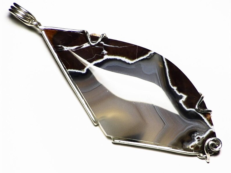 Thunder Egg Agate Pendant in Sterling Silver Rock Hound State | Etsy