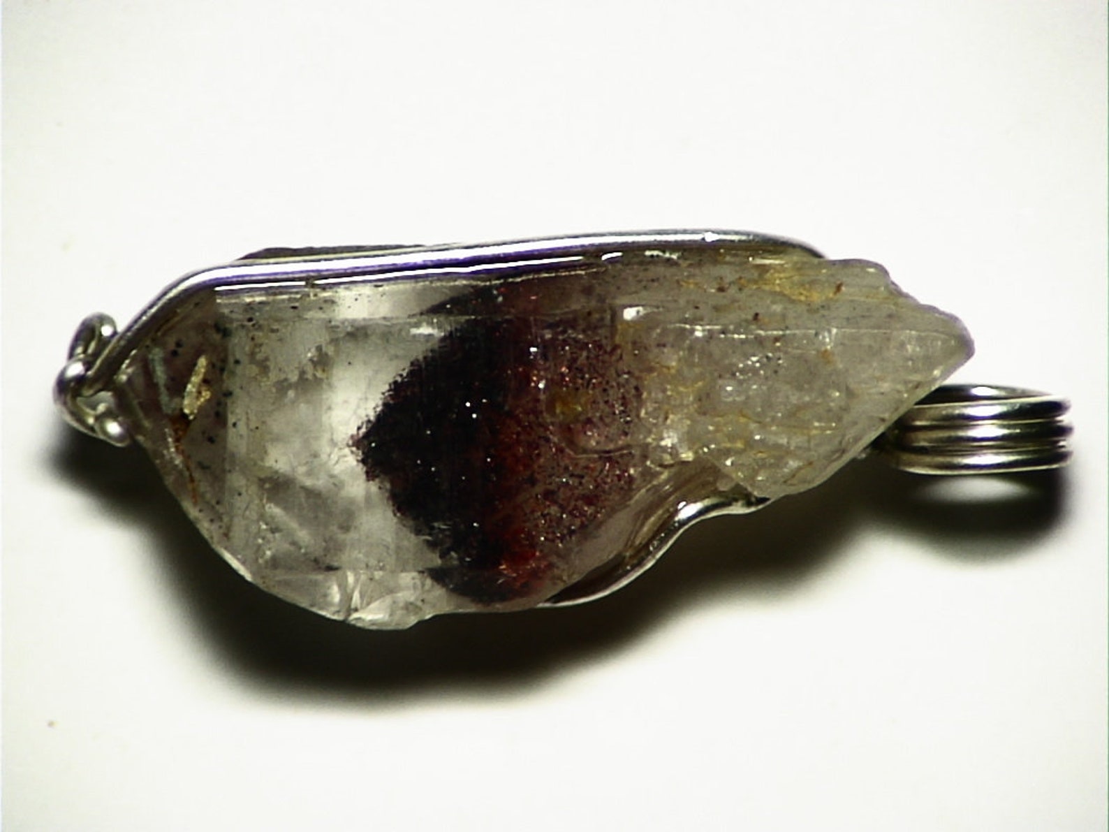 Red Phantom Quartz Crystal Pendant in Sterling Silver 30 Ct - Etsy