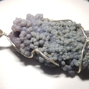 Large Grape Agate Pendant in Sterling Silver, Mens Agate Wire Wrap ...