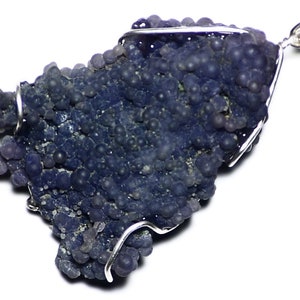 Large Grape Agate Pendant in Sterling Silver, Mens Agate Wire Wrap ...