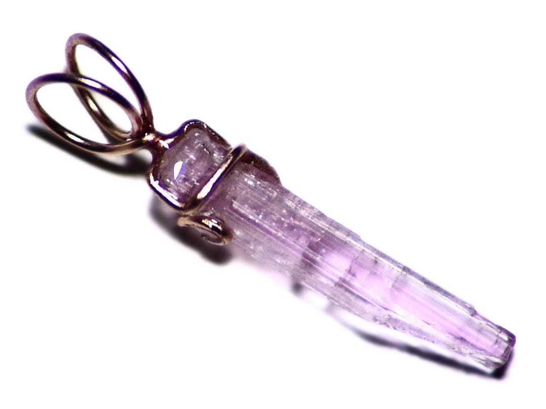 Pink Tanzanite Pendant, Rose Gold Tanzanite Crystal Necklace 1.9 Ct ...