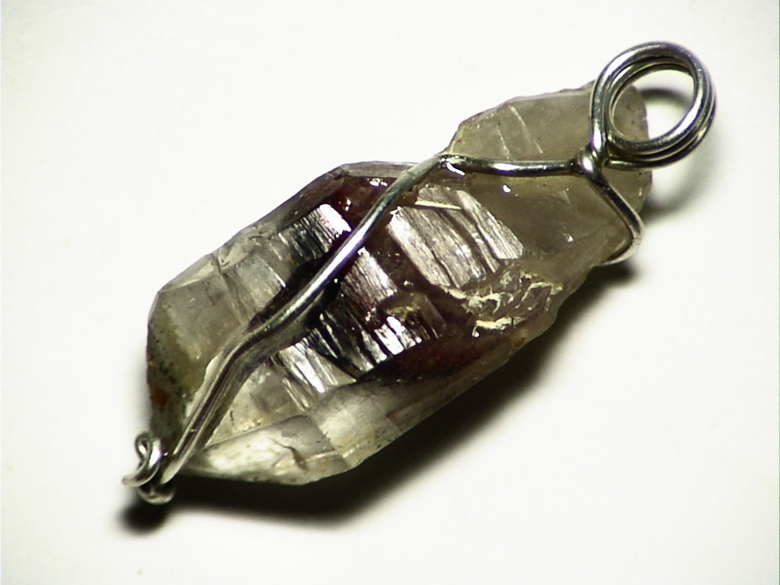 Red Phantom Quartz Crystal Pendant in Sterling Silver 30 Ct - Etsy