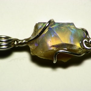 Rainbow Opal Pendant Necklace (4.5 Ct.) Ethiopian Welo Opal Necklace ...