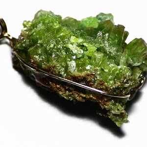 Gold Raw Pyromorphite Crystal Cluster Necklace, Real Pyromorphite ...