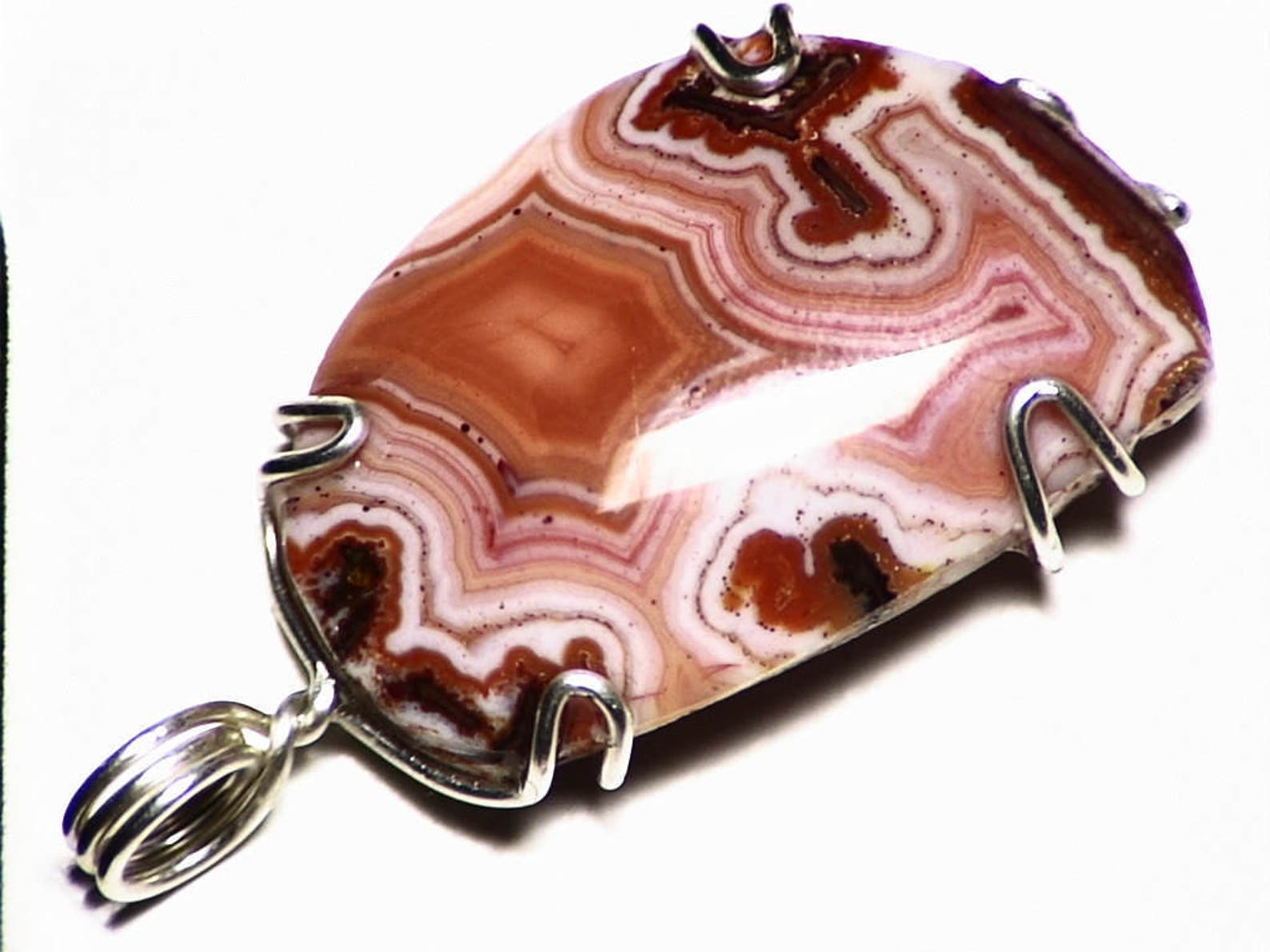 Pink Agate Necklace Undyed Agate Natural Orange Agate | Etsy