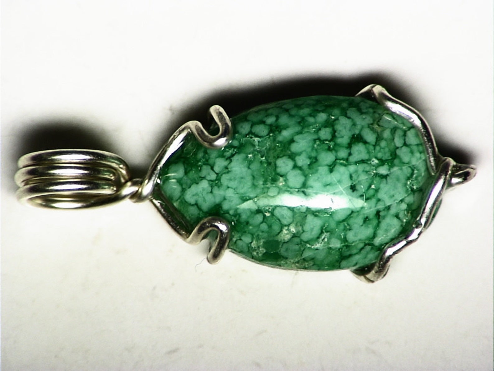 Variscite Necklace Silver Real Stone Necklace Green Tortoise - Etsy