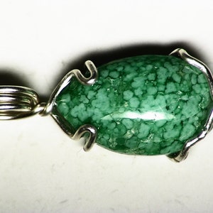 Variscite Necklace Silver, Real Stone Necklace, Green Tortoise Shell ...