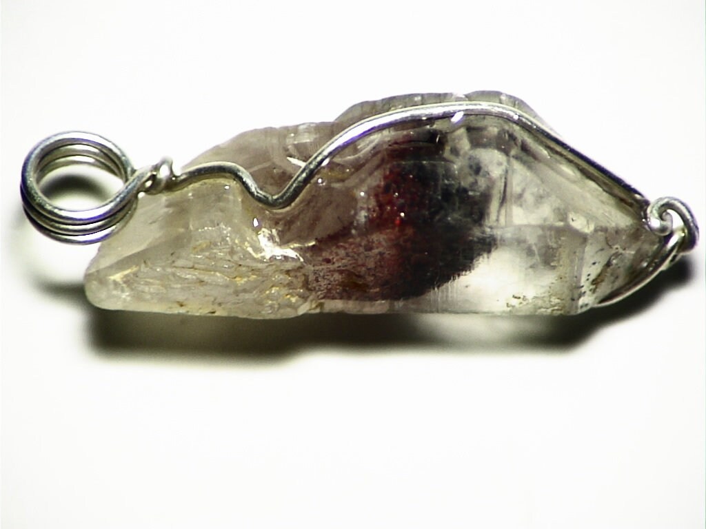 Red Phantom Quartz Crystal Pendant in Sterling Silver 30 Ct - Etsy