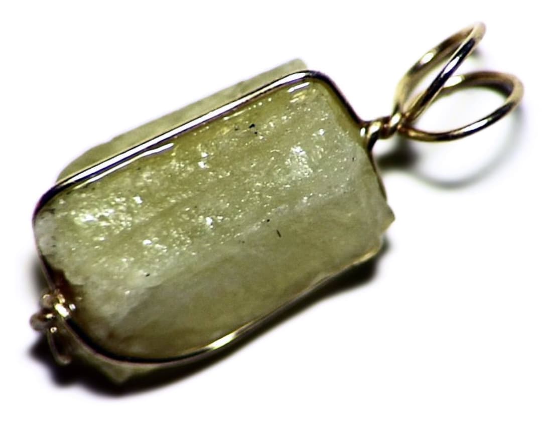 Yellow Brazilianite Crystal Pendant, 14k Gold Brazilianite Jewelry (10 ...