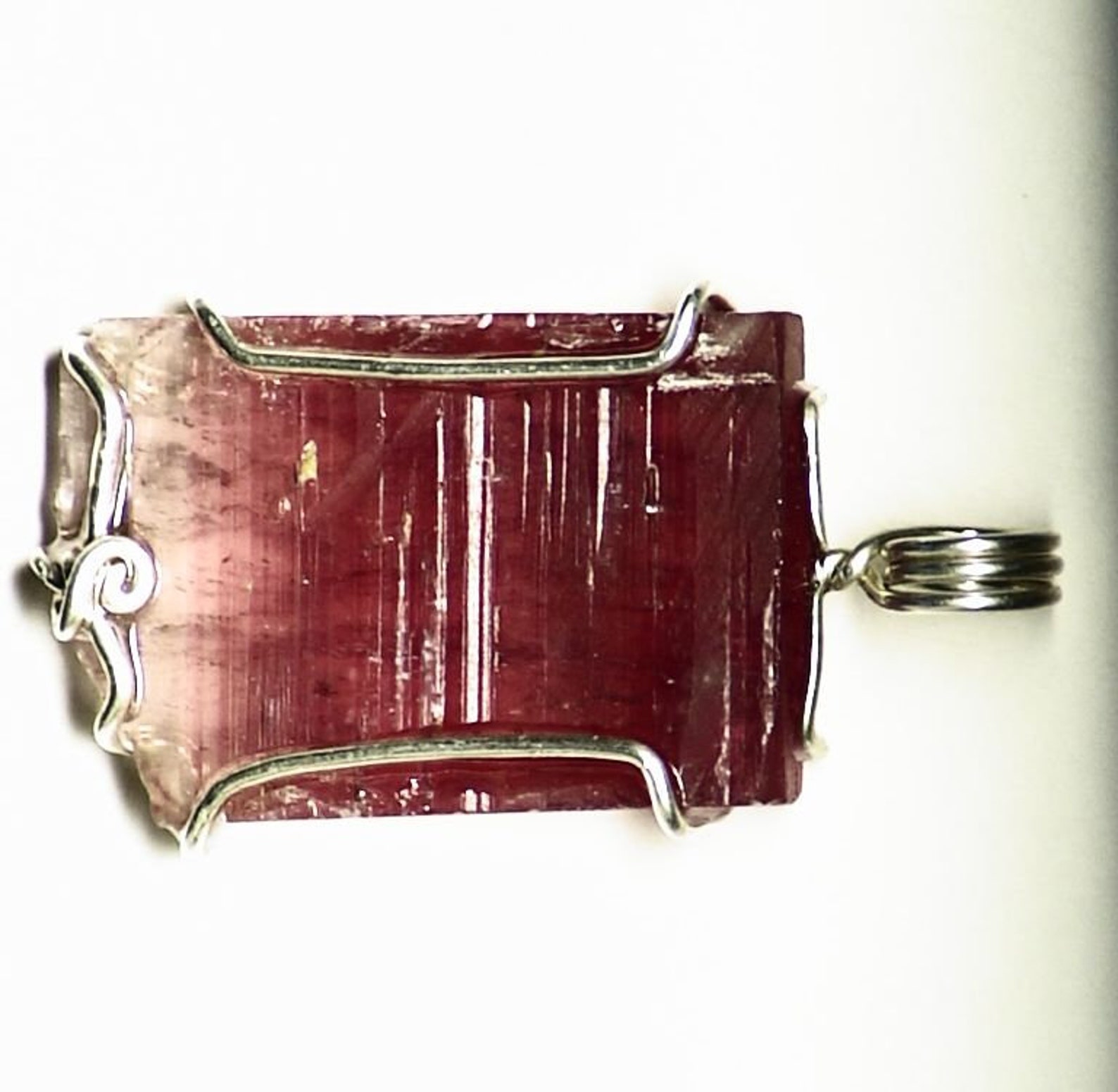 Pink Tourmaline Crystal Slice Pendant 27.7 Ct Raw Crystal | Etsy