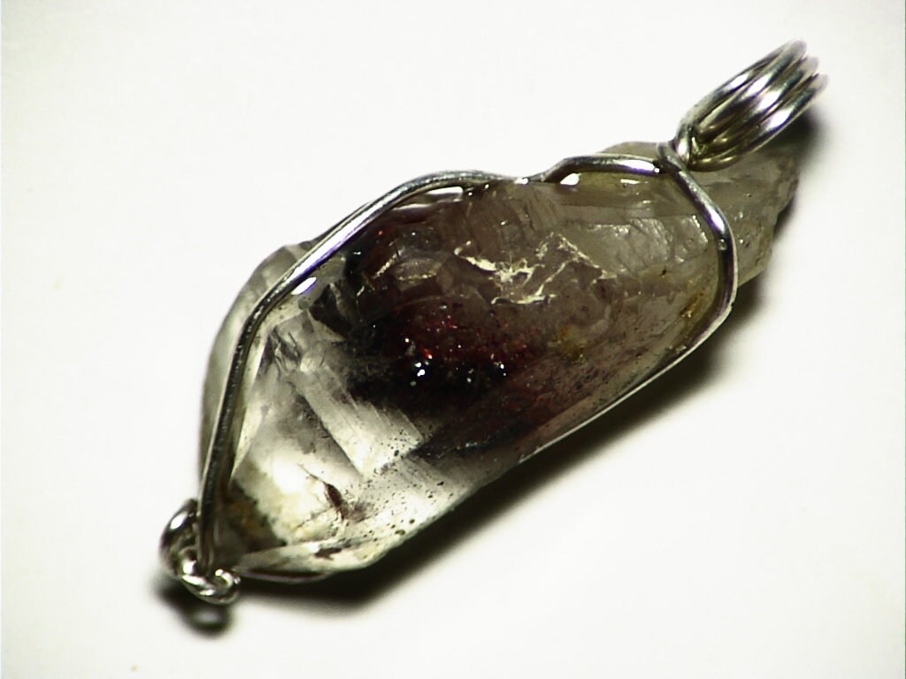 Red Phantom Quartz Crystal Pendant in Sterling Silver 30 Ct - Etsy