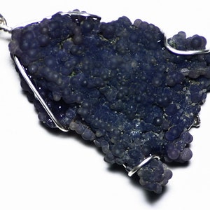 Large Grape Agate Pendant in Sterling Silver, Mens Agate Wire Wrap ...
