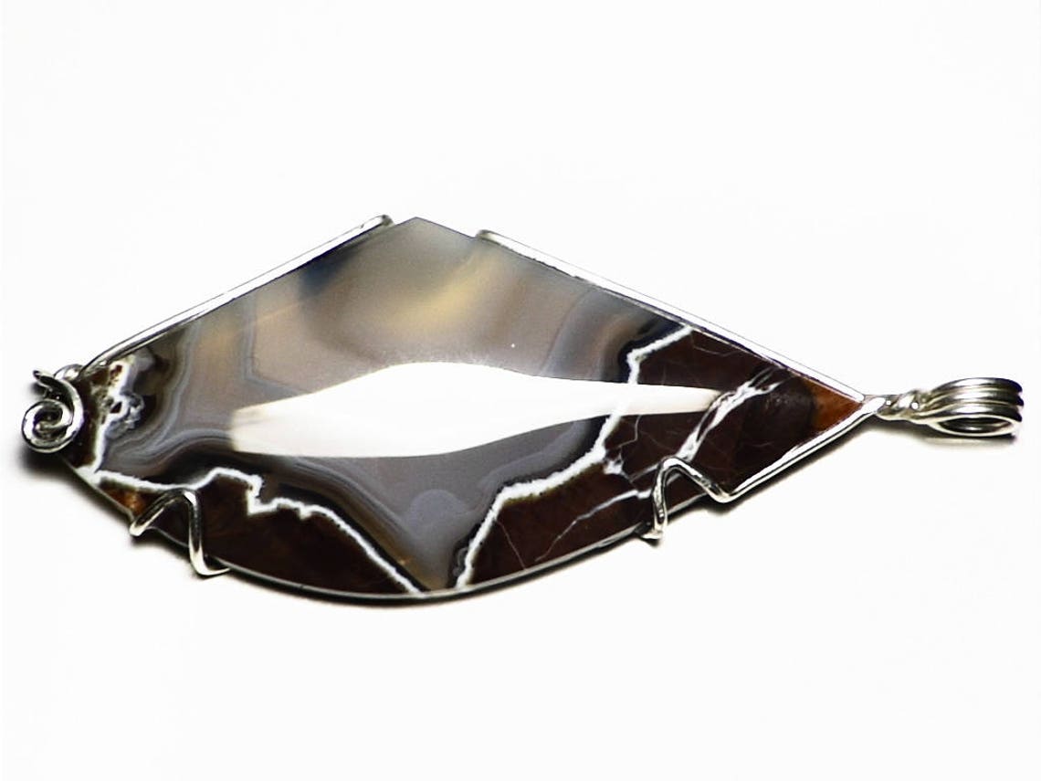 Thunder Egg Agate Pendant in Sterling Silver Rock Hound State | Etsy