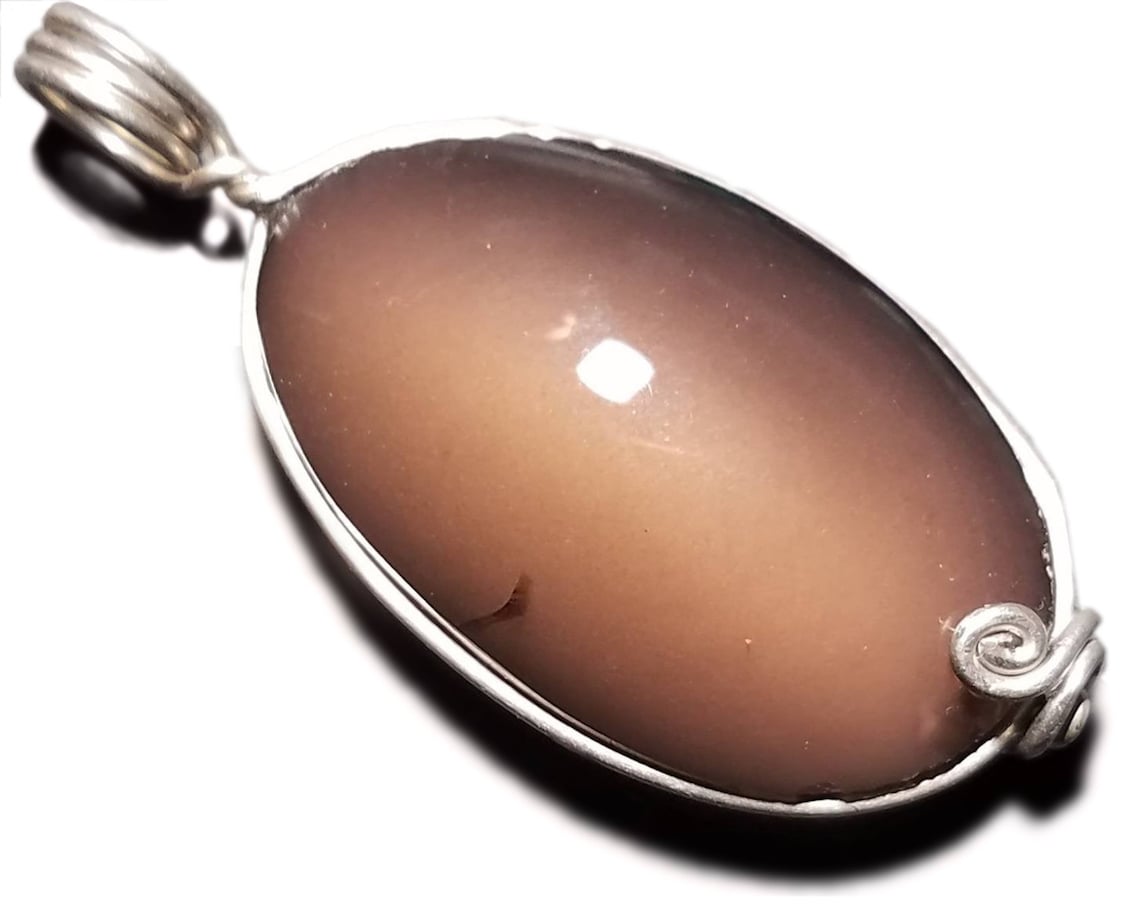 Rainbow Obsidian Pendant Orange Obsidian Necklace Volcanic - Etsy