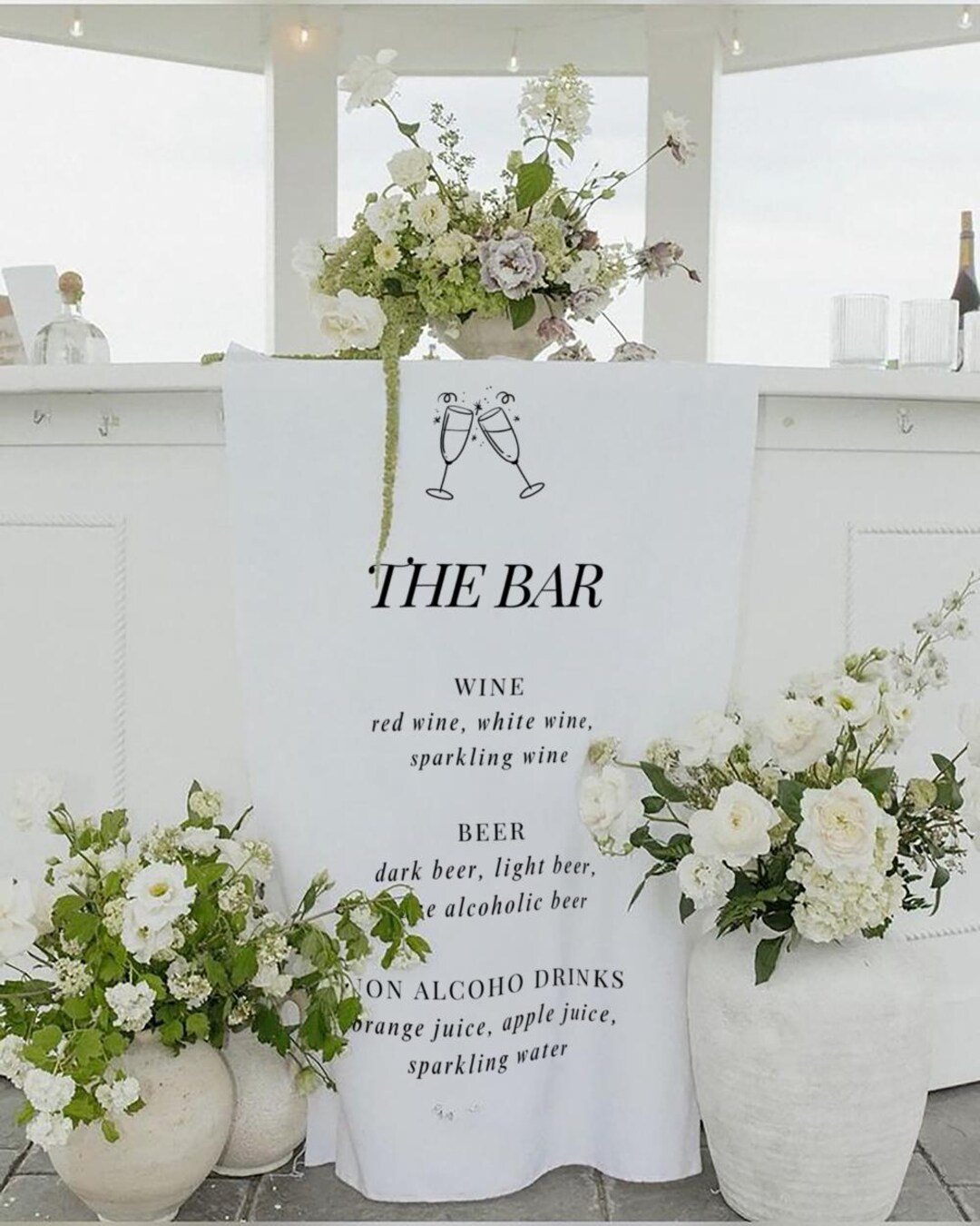 Fabric Bar Sign, Custom Linen Bar Sign, Wedding Bar Menu, Signature ...