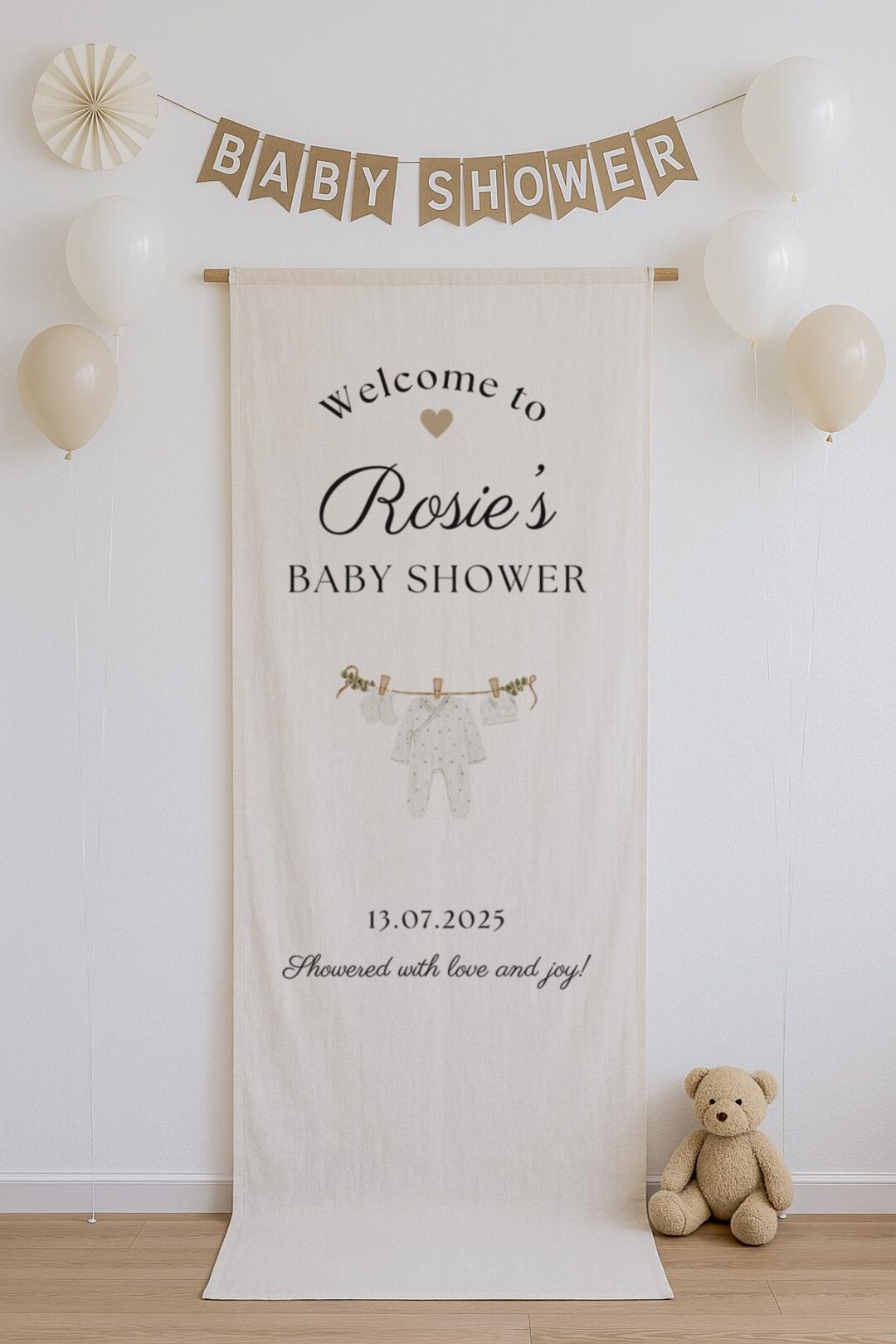Personalized Fabric Baby Shower Sign, Custom Welcome Decor - Etsy