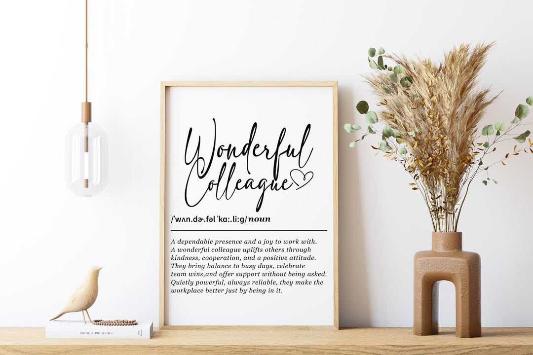 Wonderful Colleague Definition Wall Art | Office Digital Download ...
