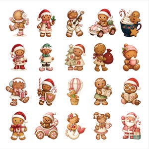 Christmas Gingerbread Man Clipart | 42 PNG Holiday Cookie Designs ...