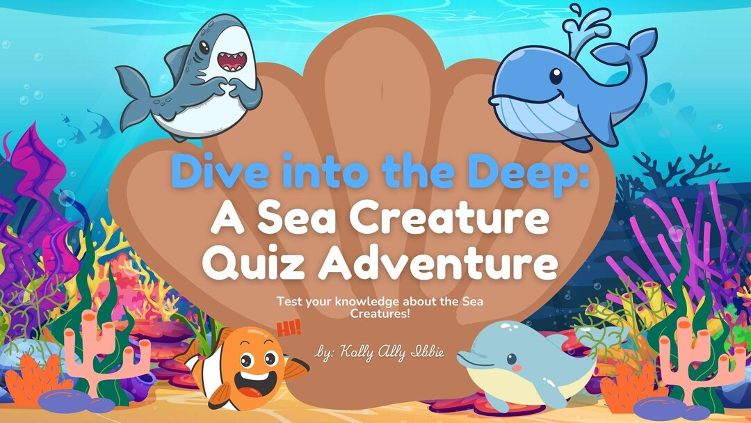Sea Creature Quiz for Kids – Canva Presentation | Ocean Animal Activity ...