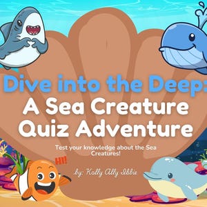 Sea Creature Quiz for Kids – Canva Presentation | Ocean Animal Activity ...
