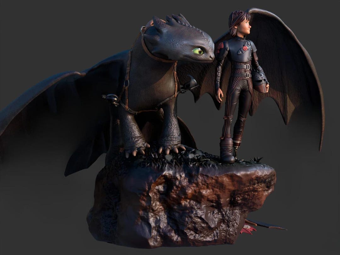 Toothless & Hiccup STL File | HTTYD 3D Print Diorama | Resin Dragon and ...