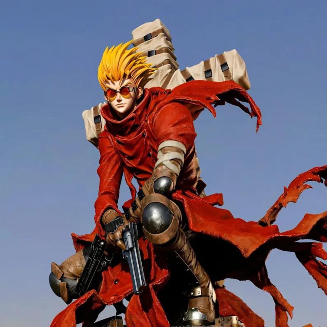 Vash STL File | Trigun Fan Art 3D Print Model | Resin Anime Gunman ...