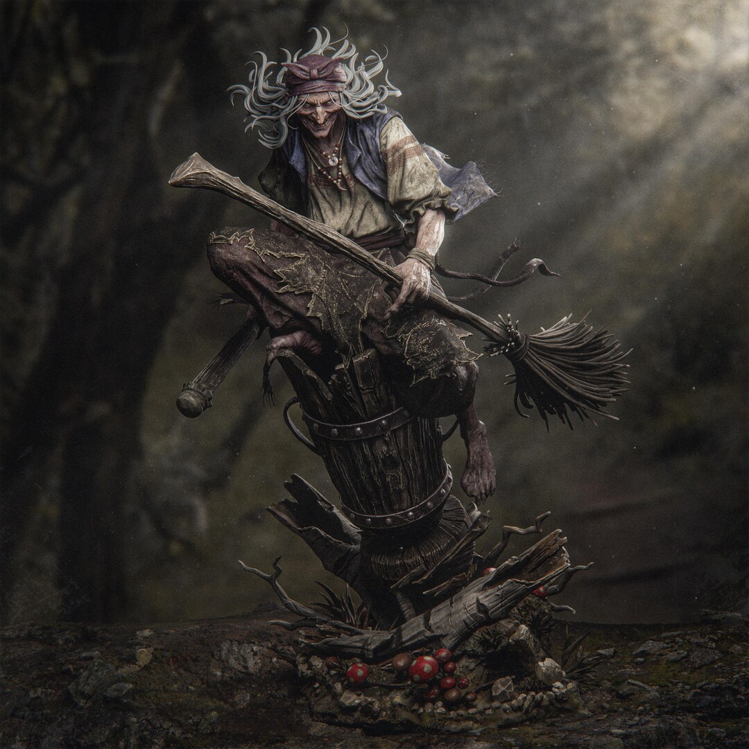 Baba Yaga STL File | Slavic Witch 3D Print Model | Dark Folklore ...