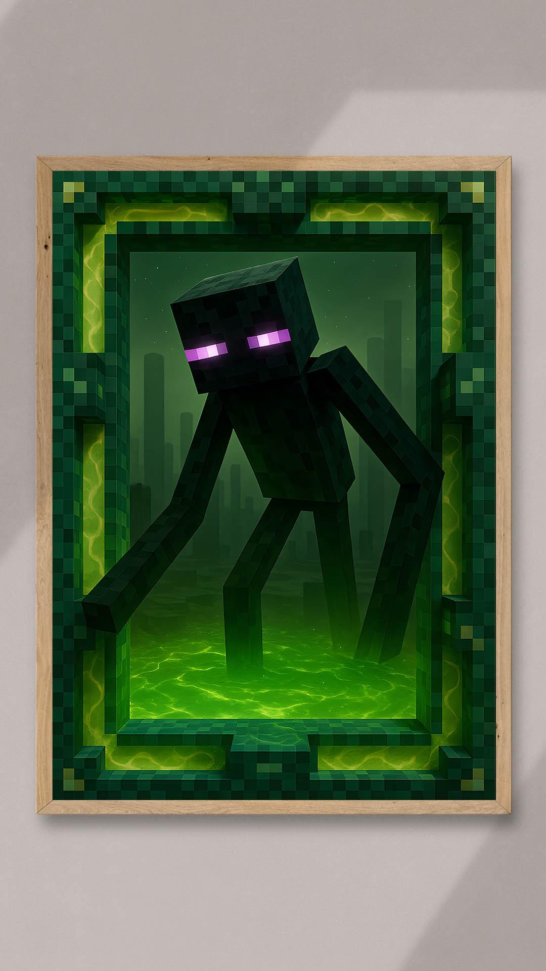 Enderman 3D Window Poster – Dark Gamer Wall Art Print for Room Decor - Etsy