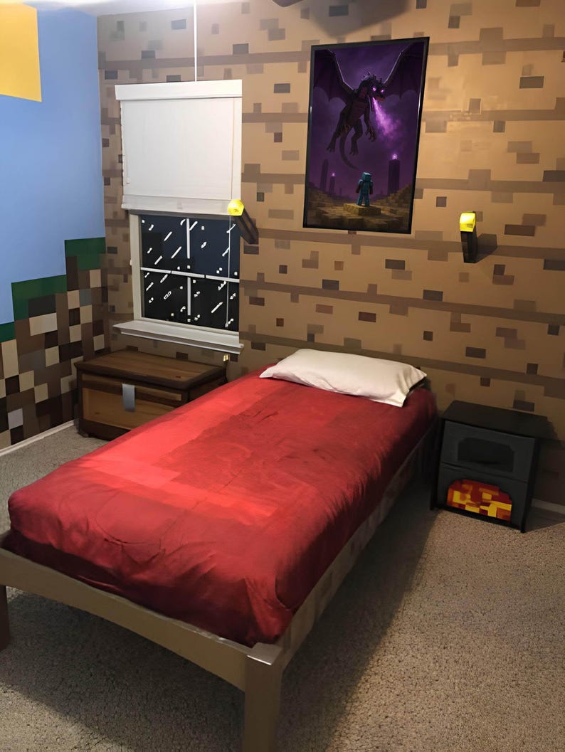 Ender Dragon Poster – Cinematic Minecraft Wall Art for Fans & Kids - Etsy