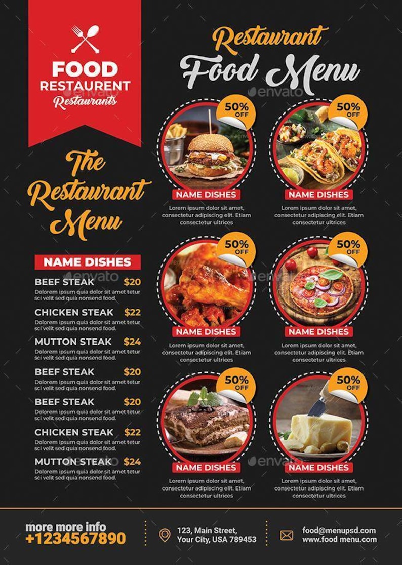Elevate Your Restaurant's Menu Game With Our Stunning, Customizable ...