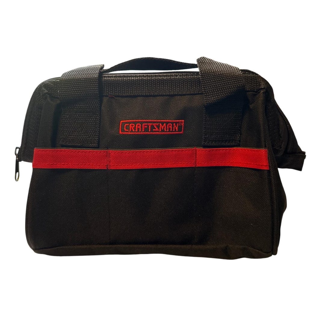 Craftsman Tool Bag Black Red Small Zippered Organizer Storage Carry ...