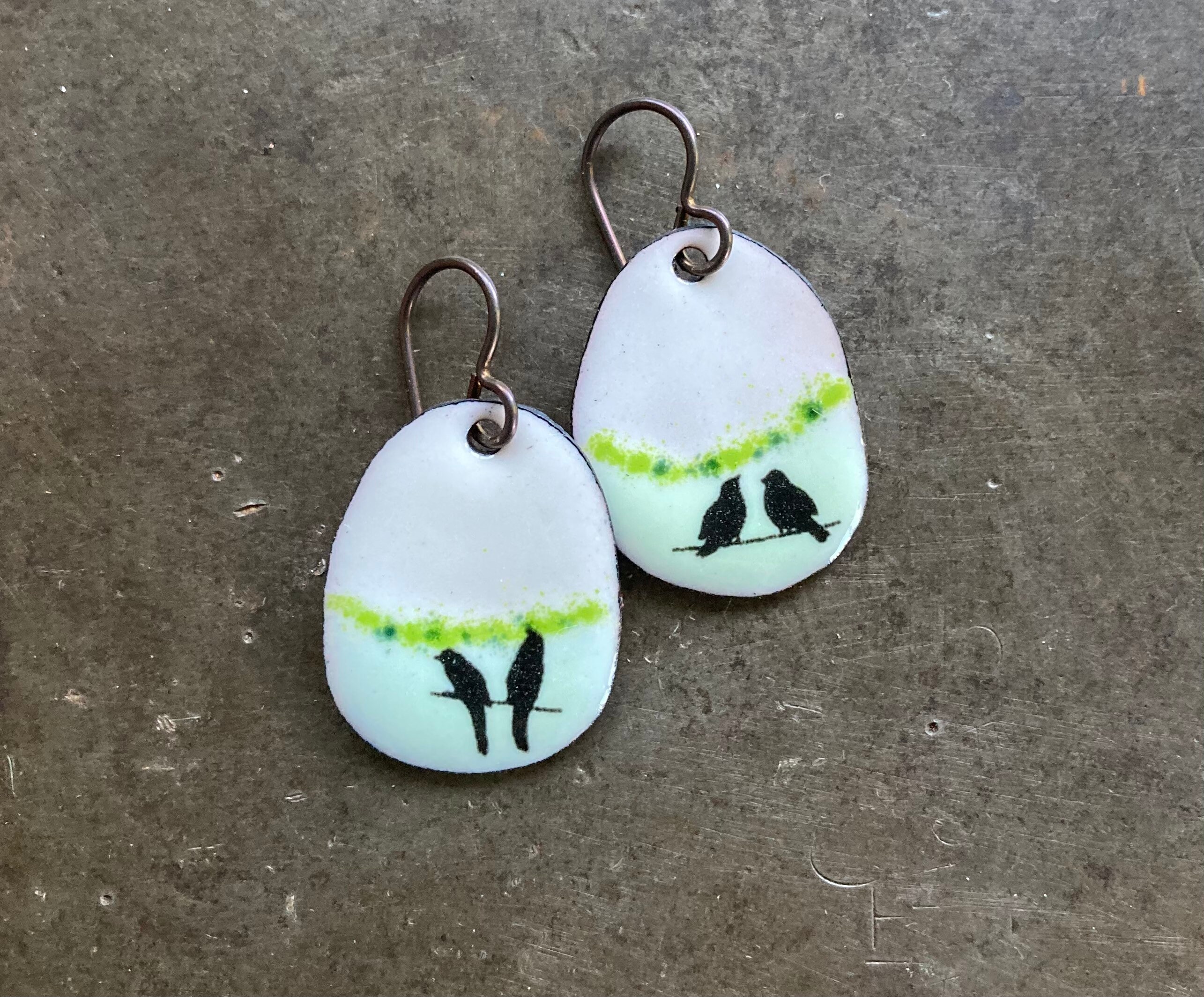 Enamel Earrings Enamel Jewelry Chandelier Earrings Torch Fired Enamel ...