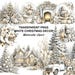 White Christmas Watercolor Clipart Set: Festive Holiday PNG (digital ...