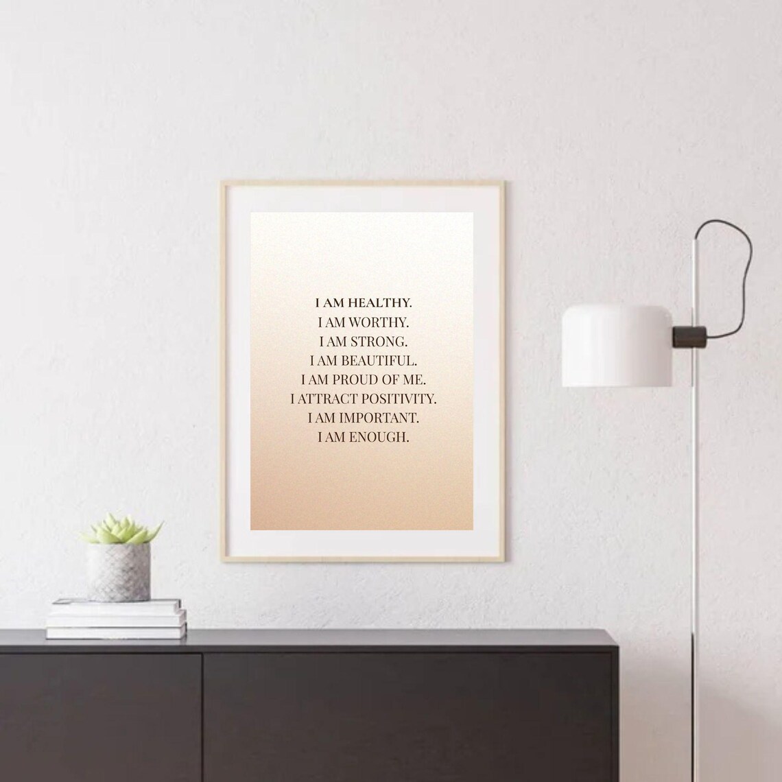 Affirmation Print, Self Love Wall Art, Minimal Quote Poster, Positive ...