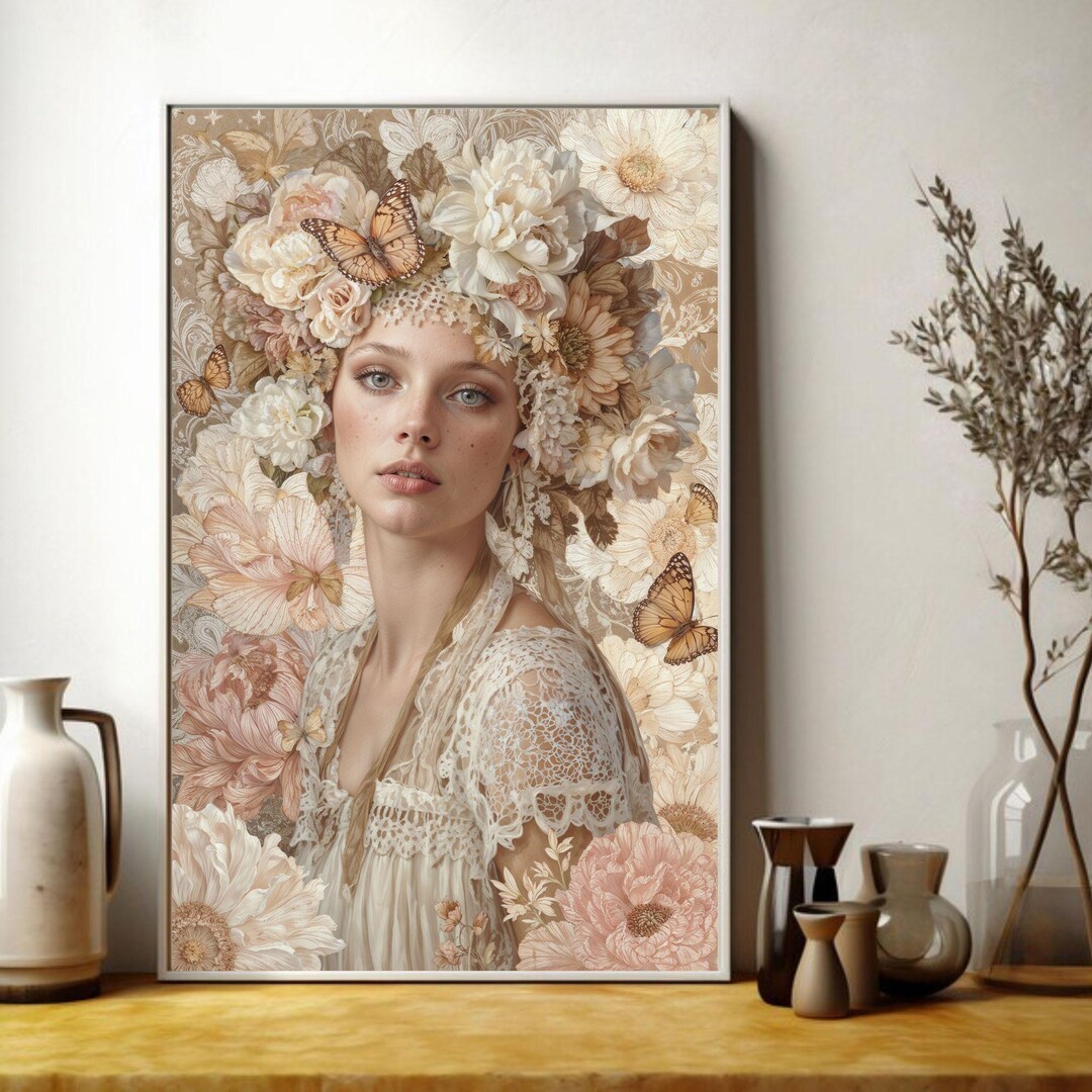 The Maiden Archetype Art, Feminine Energy Poster, Ethereal Girl Wall ...