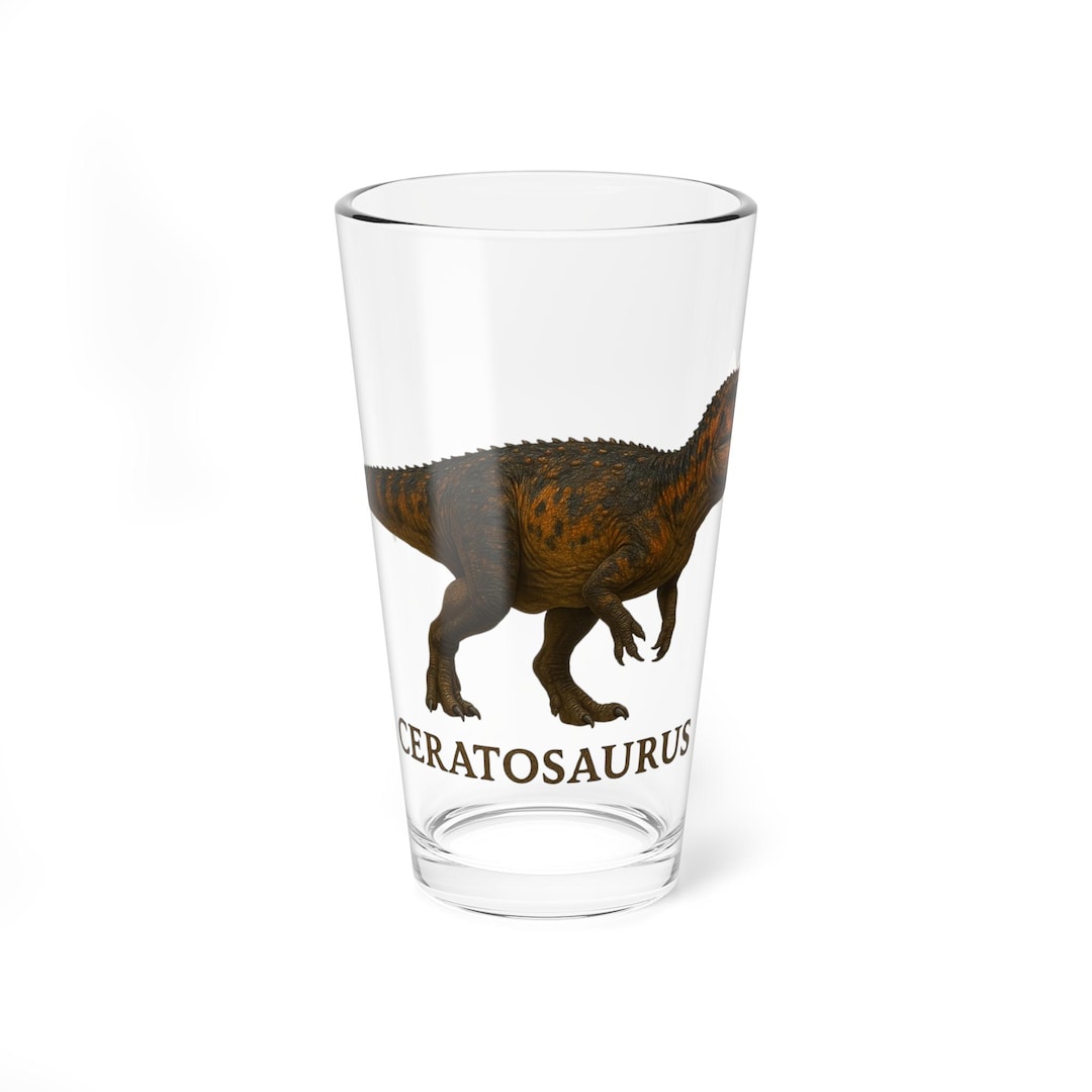 Ceratosaurus Dinosaur Mixing Glass, 16oz - Unique Dino Gift, Fun ...