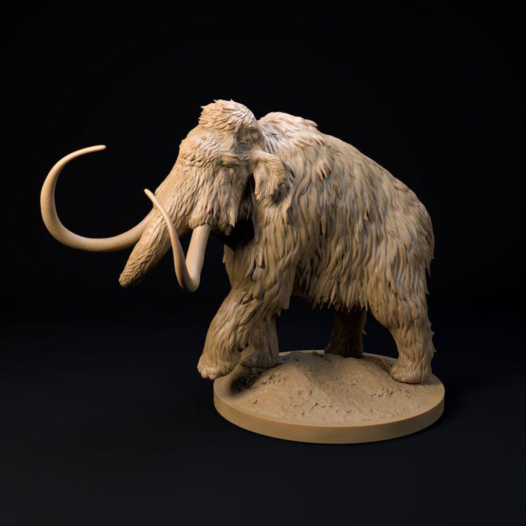 Wooly Mammoth 32mm Dinosaur | Scale Resin Model | Prehistoric Figure ...